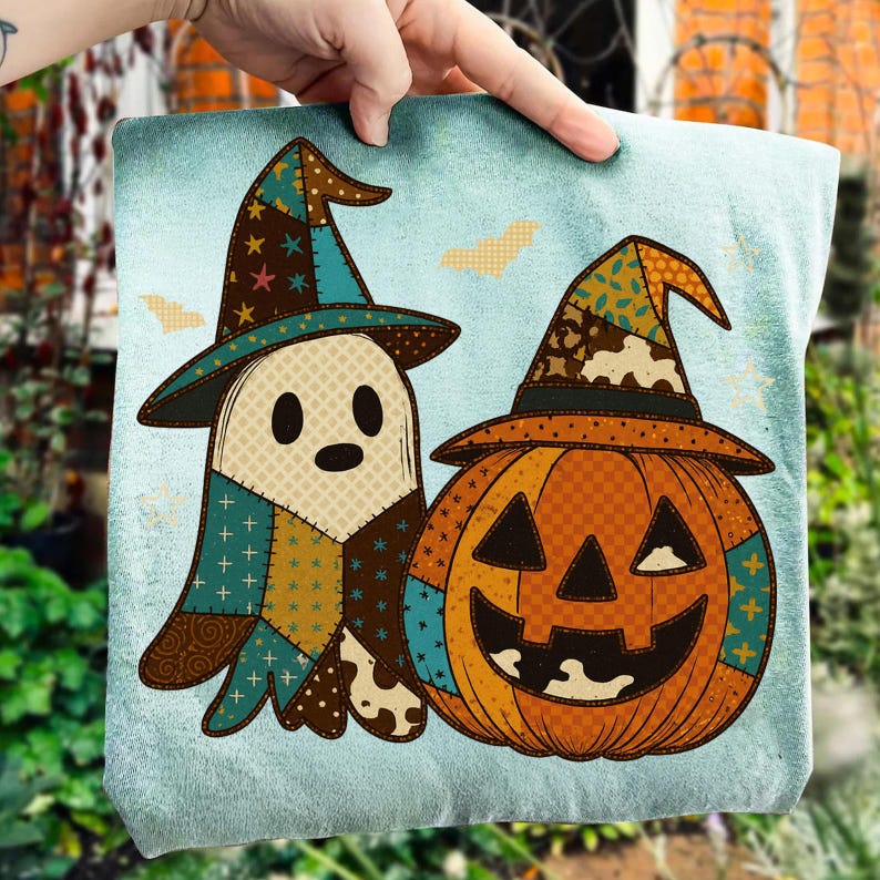 Patchwork Spooky Season Png, Halloween Ghost Patchwork Png,preppy ...