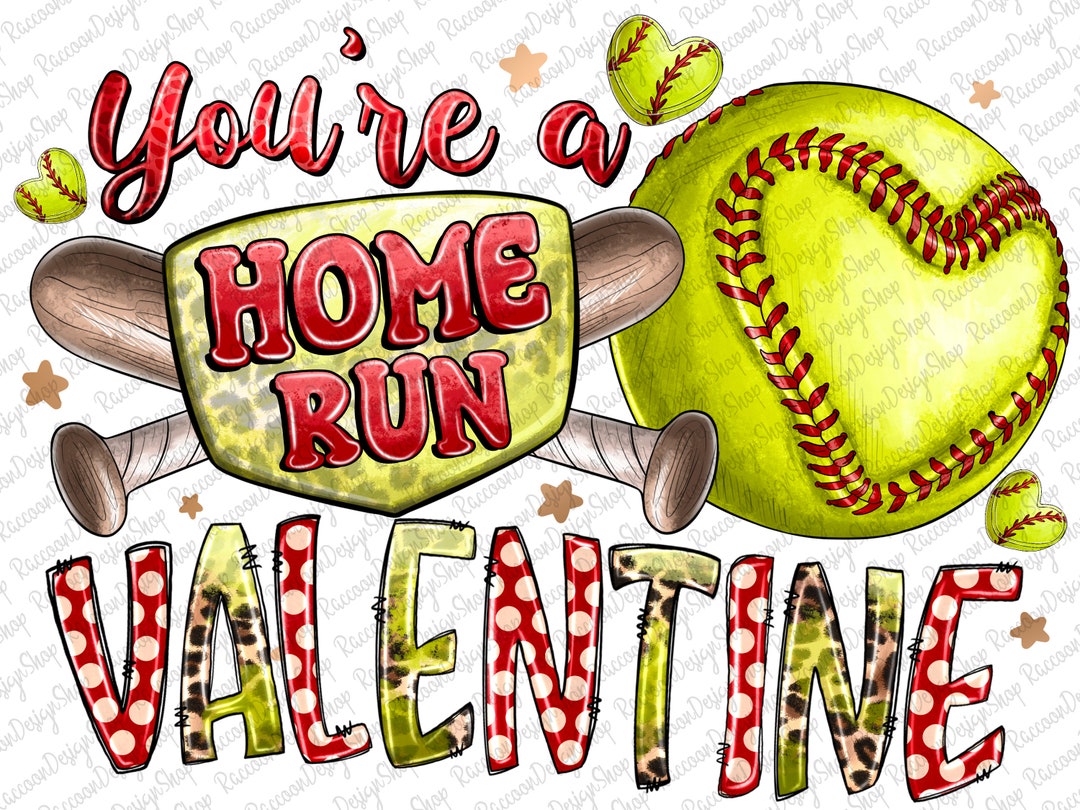 You Are a Home Run Valentine Png,xoxo Softball Png,valentine Softball ...