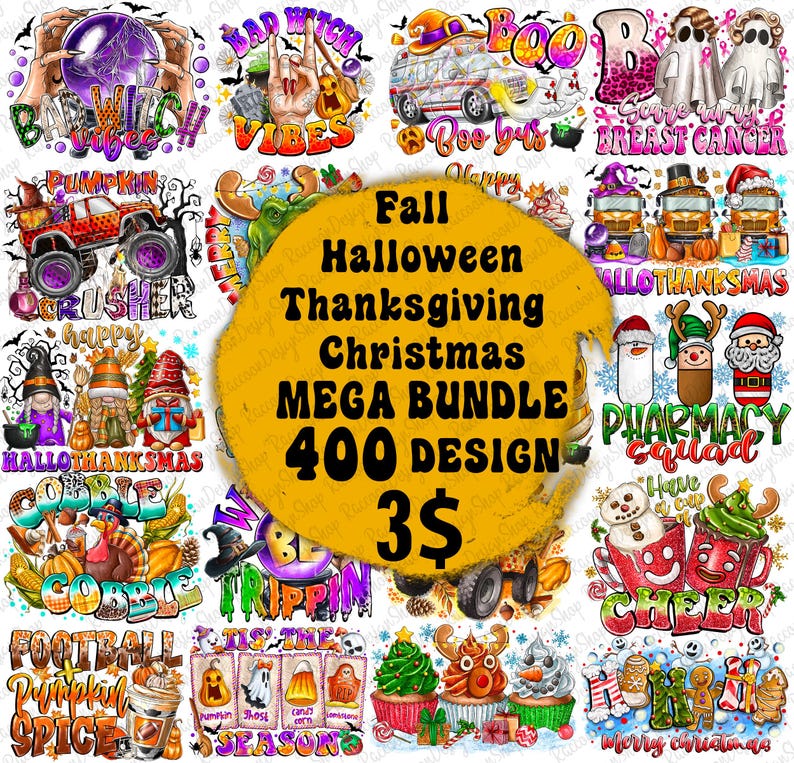 Christmas Halloween Fall Thanksgiving Bundle Png,merry Christmas Png ...