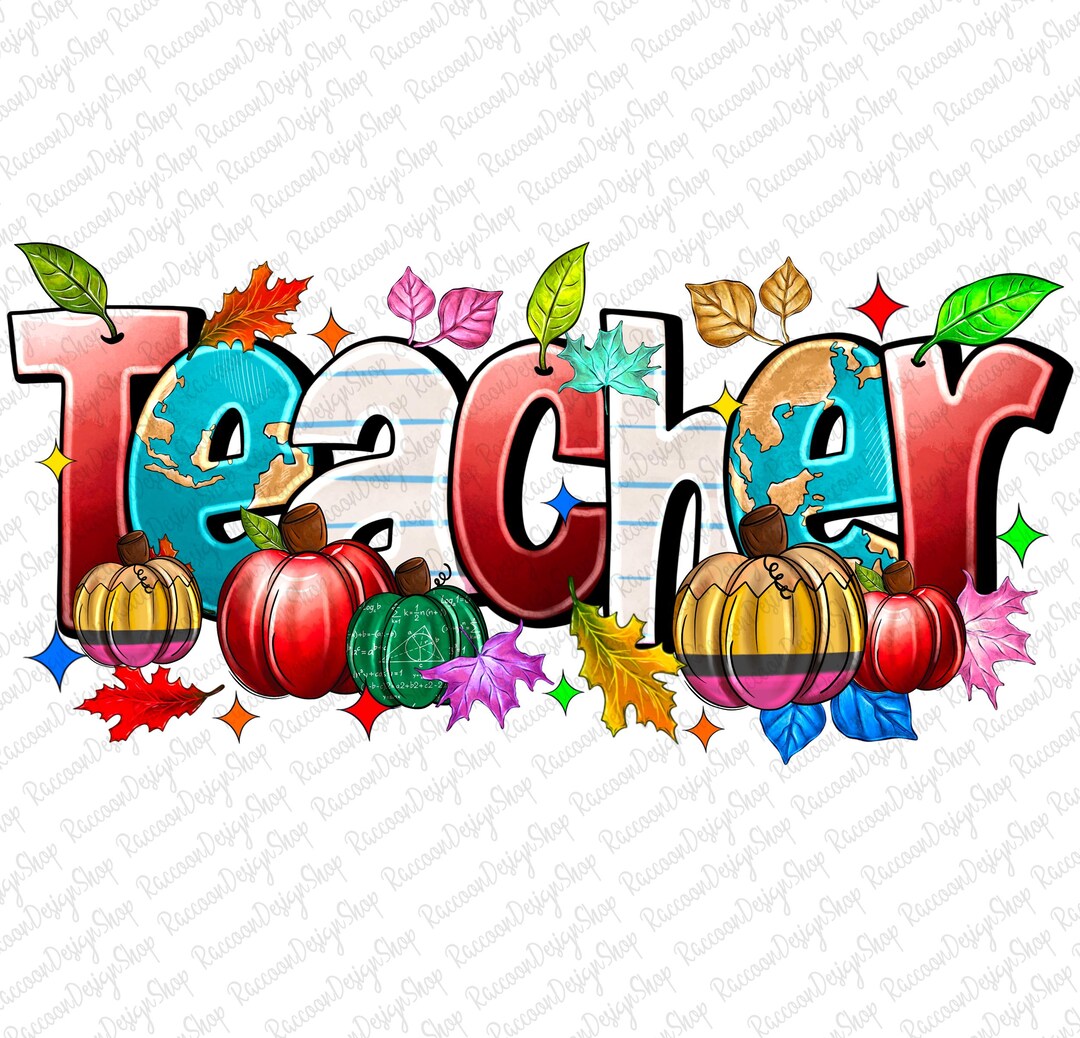 Teacher Pencil Pumpkin Fall Png,teacher Fall Png, Teacher School Png ...