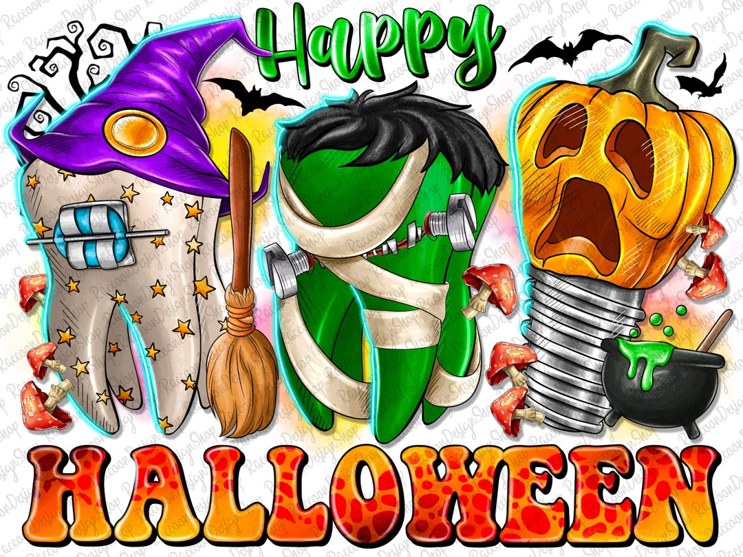 Halloween Dentist PNG, Retro Halloween Png, Spooky Dental Assistance ...