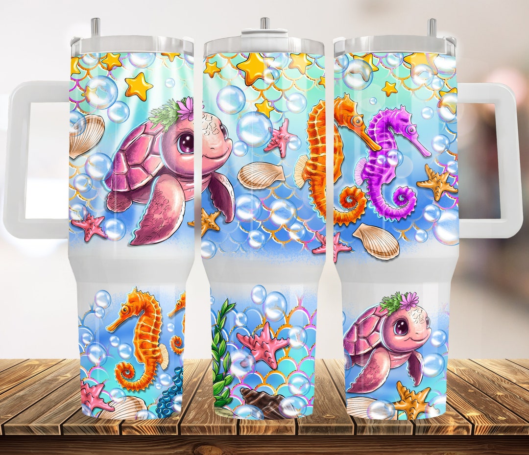 Sea Turtles 40oz Tumbler Wrap, Turtle 40 Oz Tumbler Png, Turtles 40 Oz Tumbler Sublimation ...