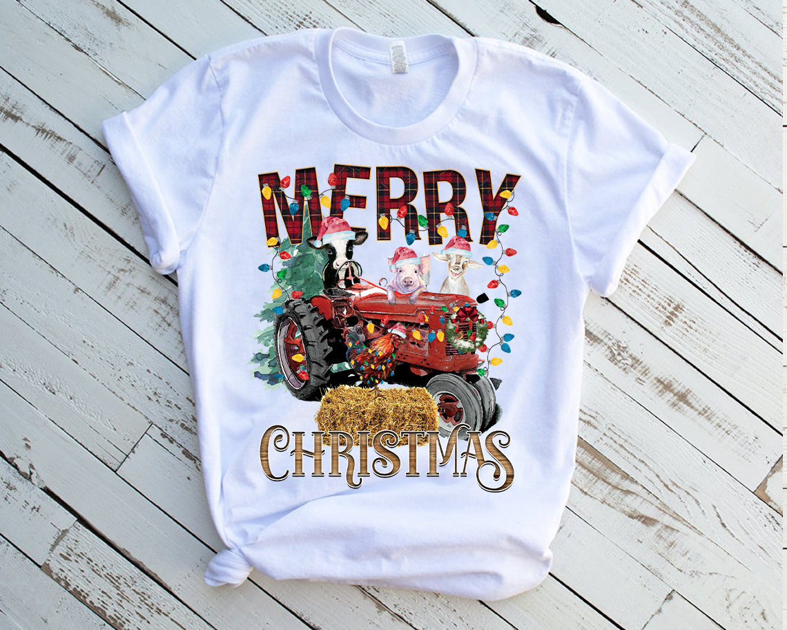 Merry Christmas Farm Animals Png Christmas Animals Digital - Etsy