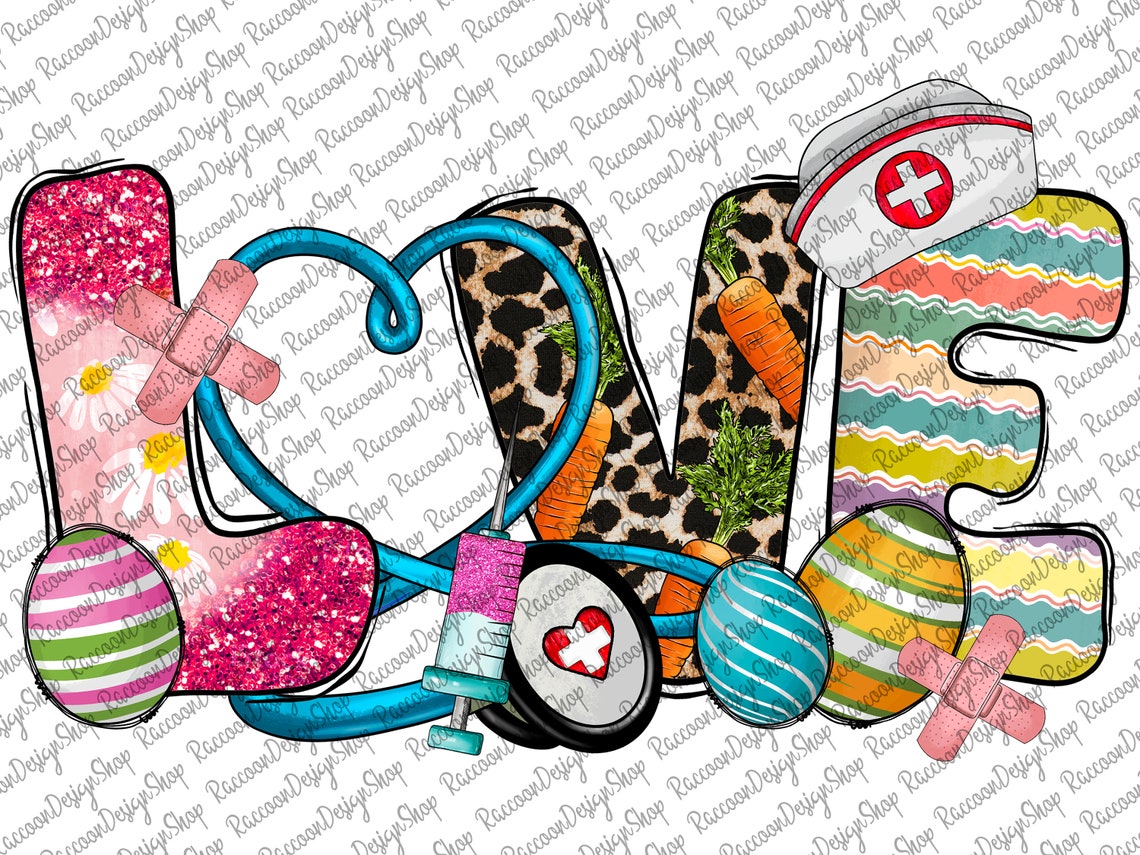 Happy Easter Love Nurse Png Design Easter Day Nurse Png - Etsy