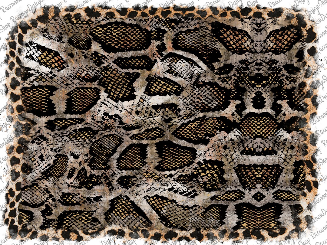Snake and Leopard Sublimation Distressed Background PNG, Western Png ...