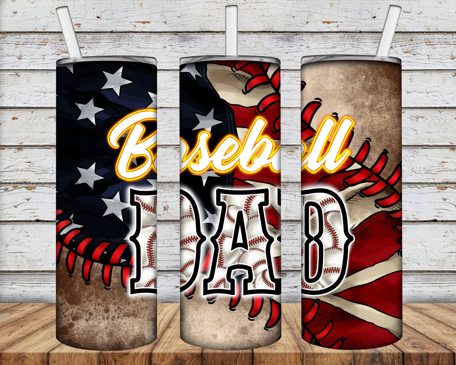 Baseball Dad Design Baseball Dad Sublimation 20 Oz Skinny - Etsy
