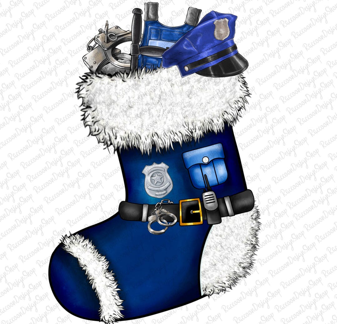 Police Christmas Stocking Png,christmas Police Png Sublimation Design ...