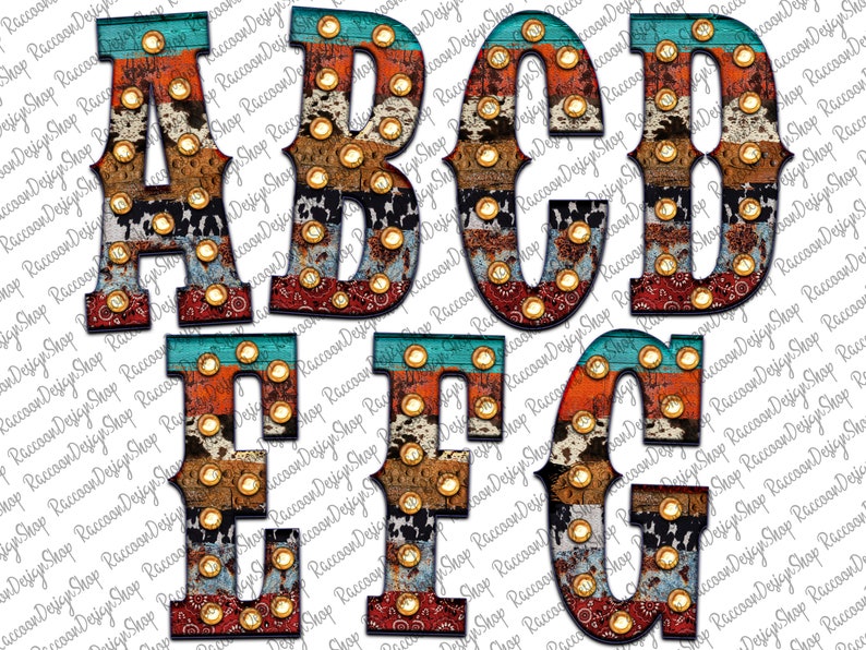 Western AlphabetFont LettersWestern AlphabetWestern | Etsy