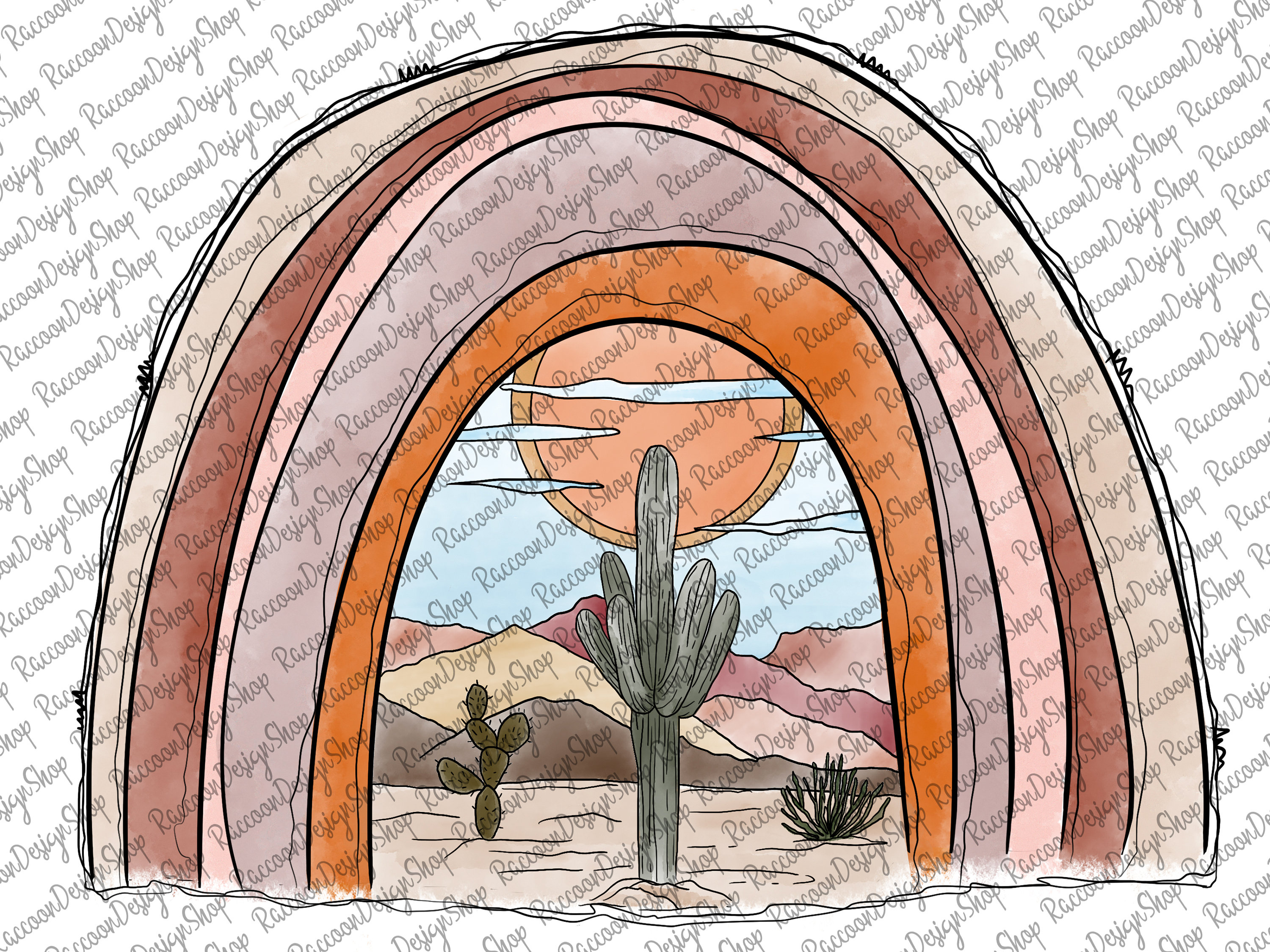 Pastel Desert Rainbow Desert Png Soft Rainbow Png Desert - Etsy