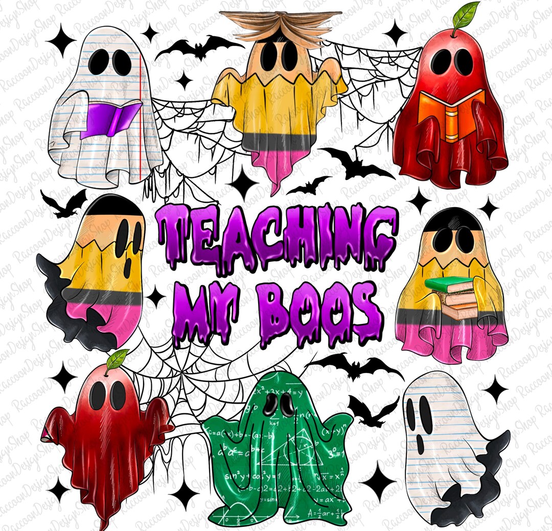 Teaching My Boos Png,halloween Teacher Png,coquette Pencil Png,ghost ...