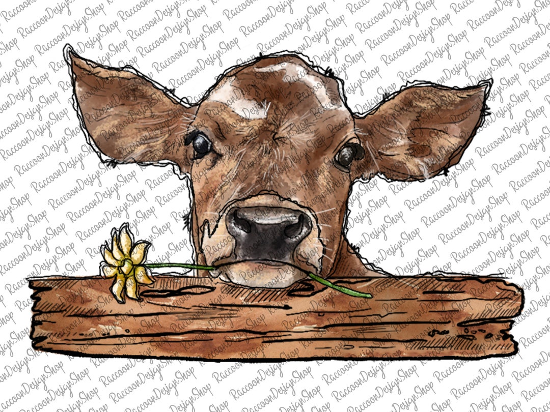 Watercolor Cow, Farm Animals Watercolor, Farmer Png, Heifer Png, Cute ...