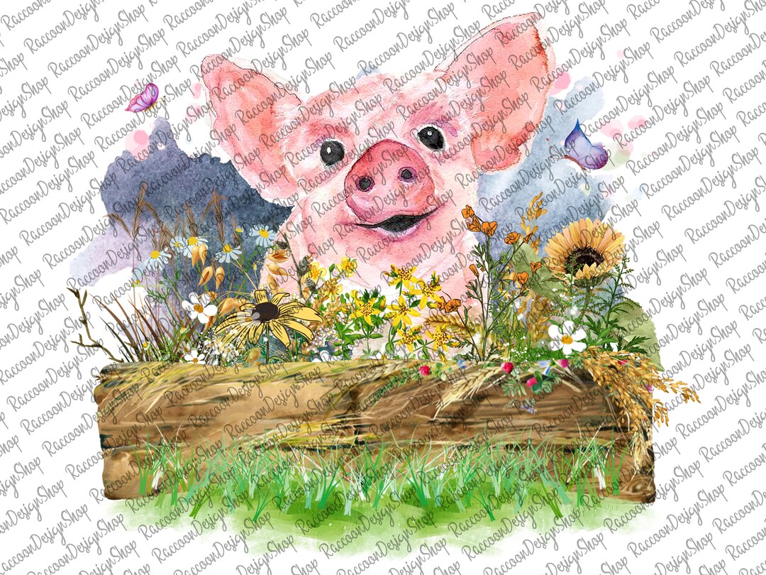 Pig Watercolor, Cute Pig Sublimation Designs,funny Pig Clipart, Easter ...