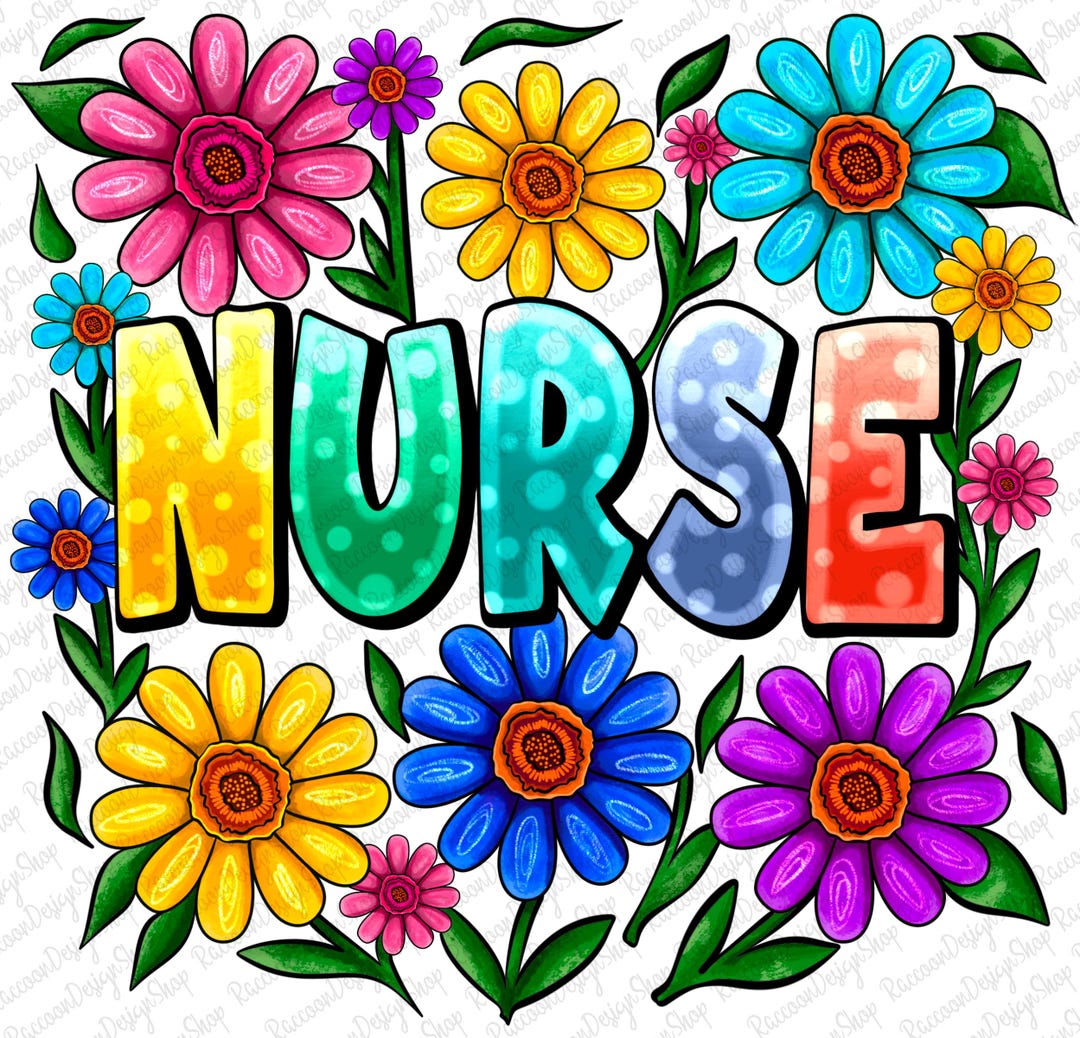 Nurse Png, Floral Nurse Sublimation Design Png, Nurse Life Png,preppy ...
