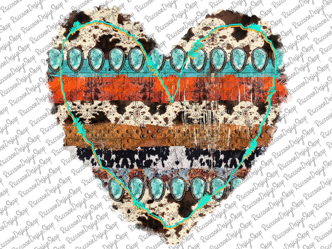 Cowhide and Western Heart,western Png,graphics Background, Sublimation ...
