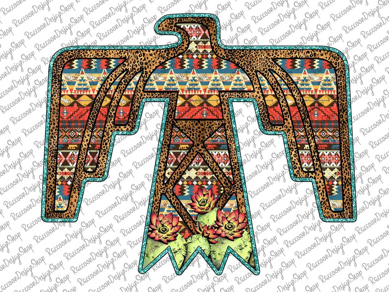 Aztec and Leopard Free Bird Thunderbird Png Instant | Etsy