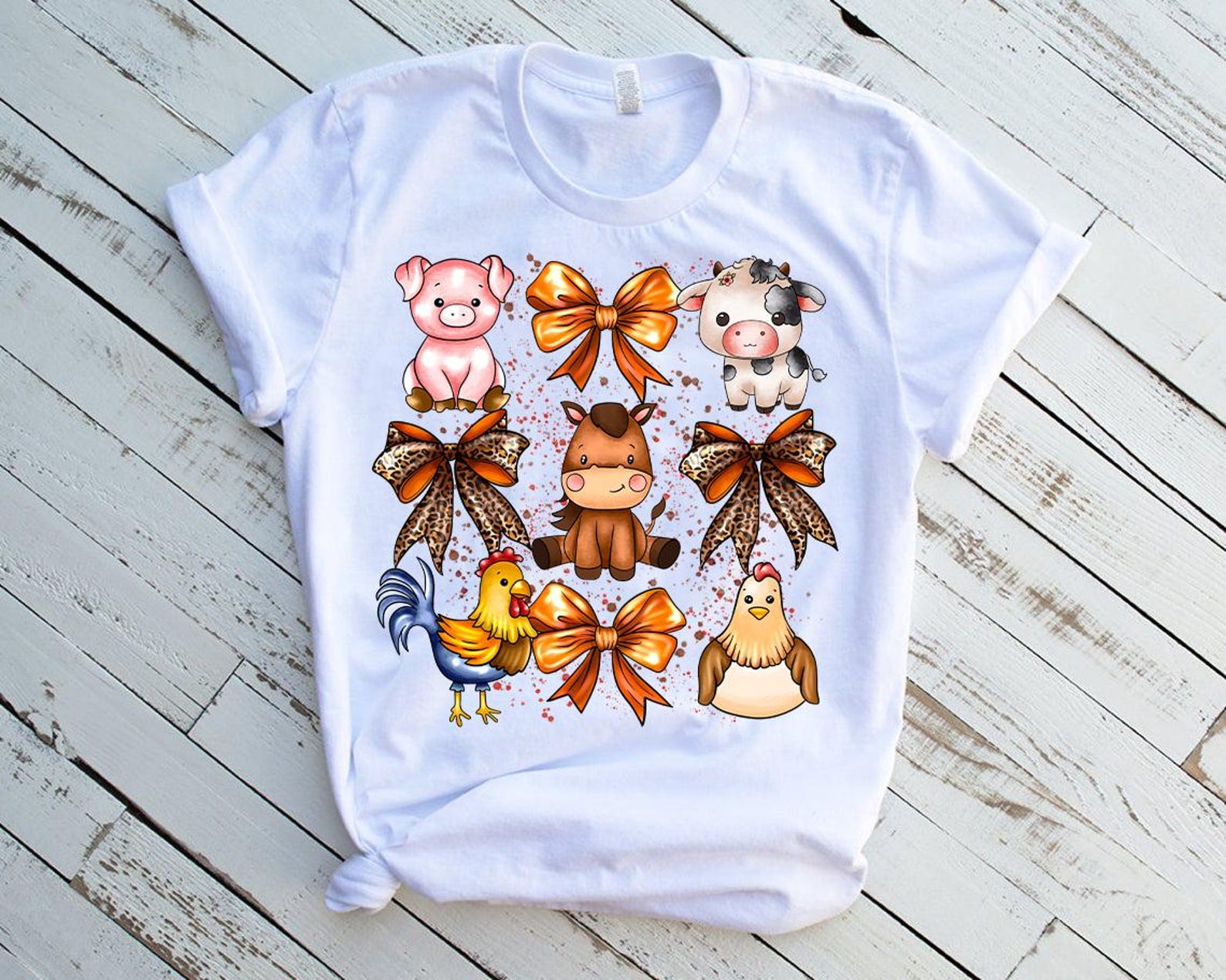 Farm Animals Coquette Bow Png,farm Animals Sublimation Designs,farm Png ...