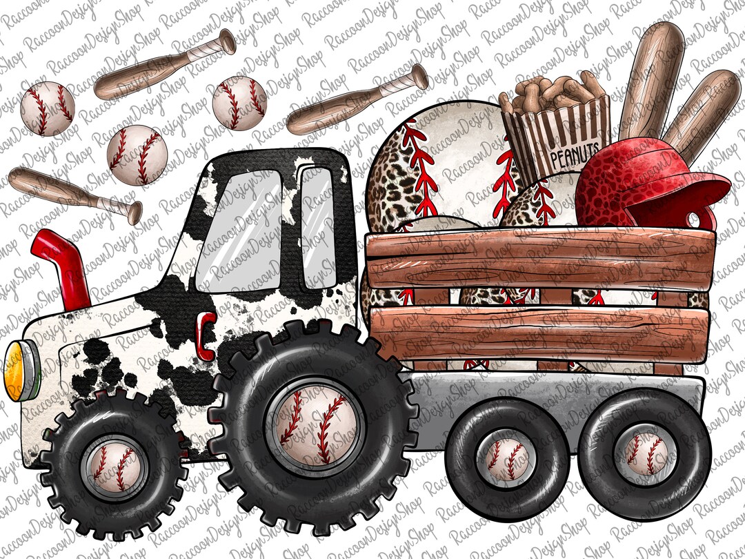 Baseball Truck, Baseball Car, Baseball Clipart, Baseball Sublimation ...