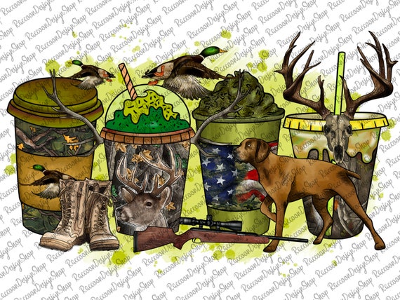 Hunter Coffee Drink Png Sublimation Designs Deer Drink Deer - Etsy