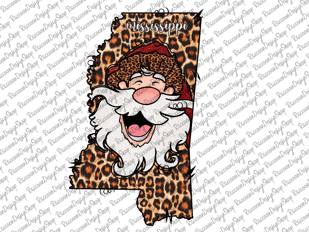 Mississippi Ms Leopard Santa, Mississippi Christmas, Mississippi Png ...