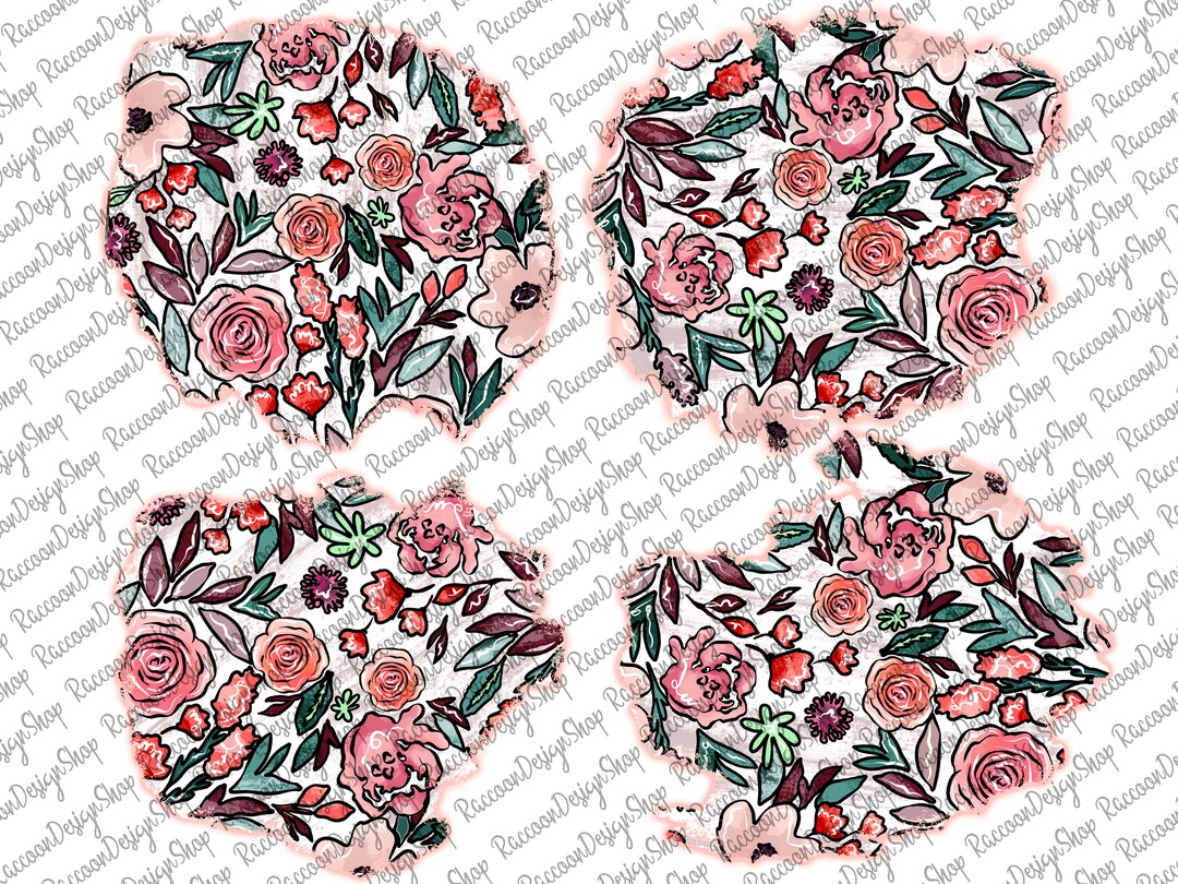 DISTRESSED Floral Print Patches, DISTRESSED Print Patches,flower ...
