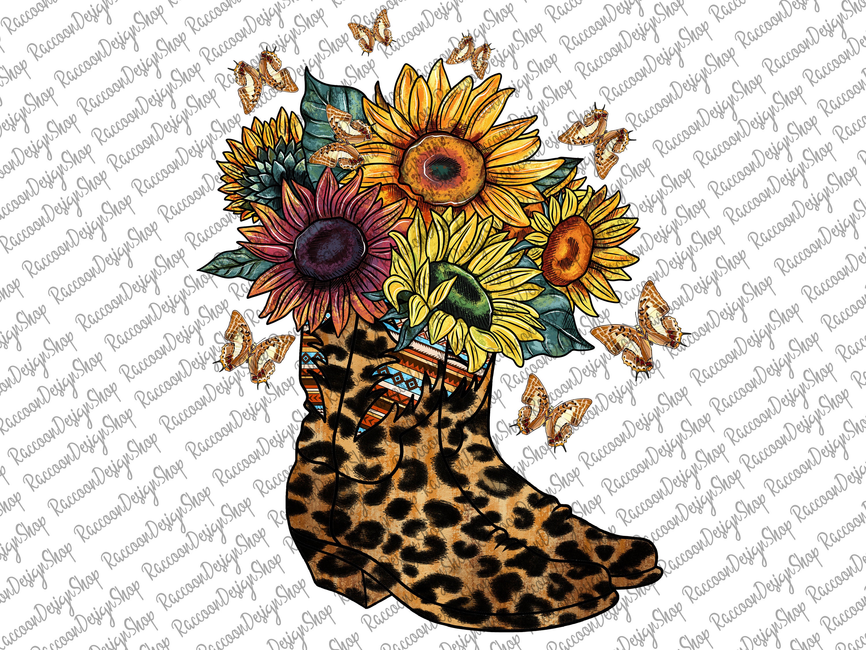 Cowboy Leopard Western Sublimation Designs Clip Art Art & Collectibles ...