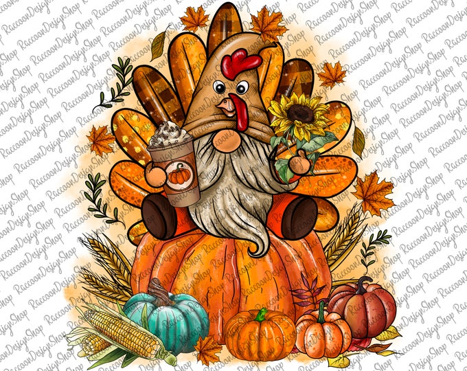 Turkey Gnomes Png Sublimation Design, Fall Png, Autumn Png, Pumpkin Png ...