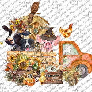 Fall Season Farm Animals Watercolor, Farmer Png,farmer Design,farm ...