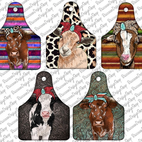 Pig Show Tag Png Western Design Cow Tag Serape Cow Tag - Etsy