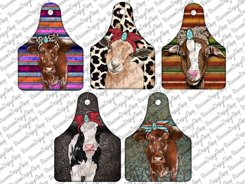 Cow Show Tag Png Western Design Cow Tag Serape Cow Tag - Etsy