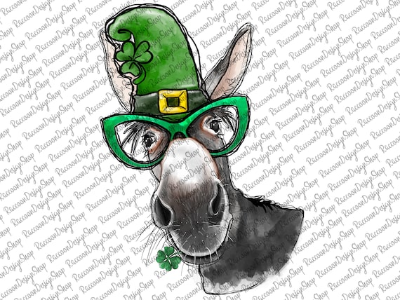 St Patricks Day Donkey Sublimation Designs Download Clipart | Etsy