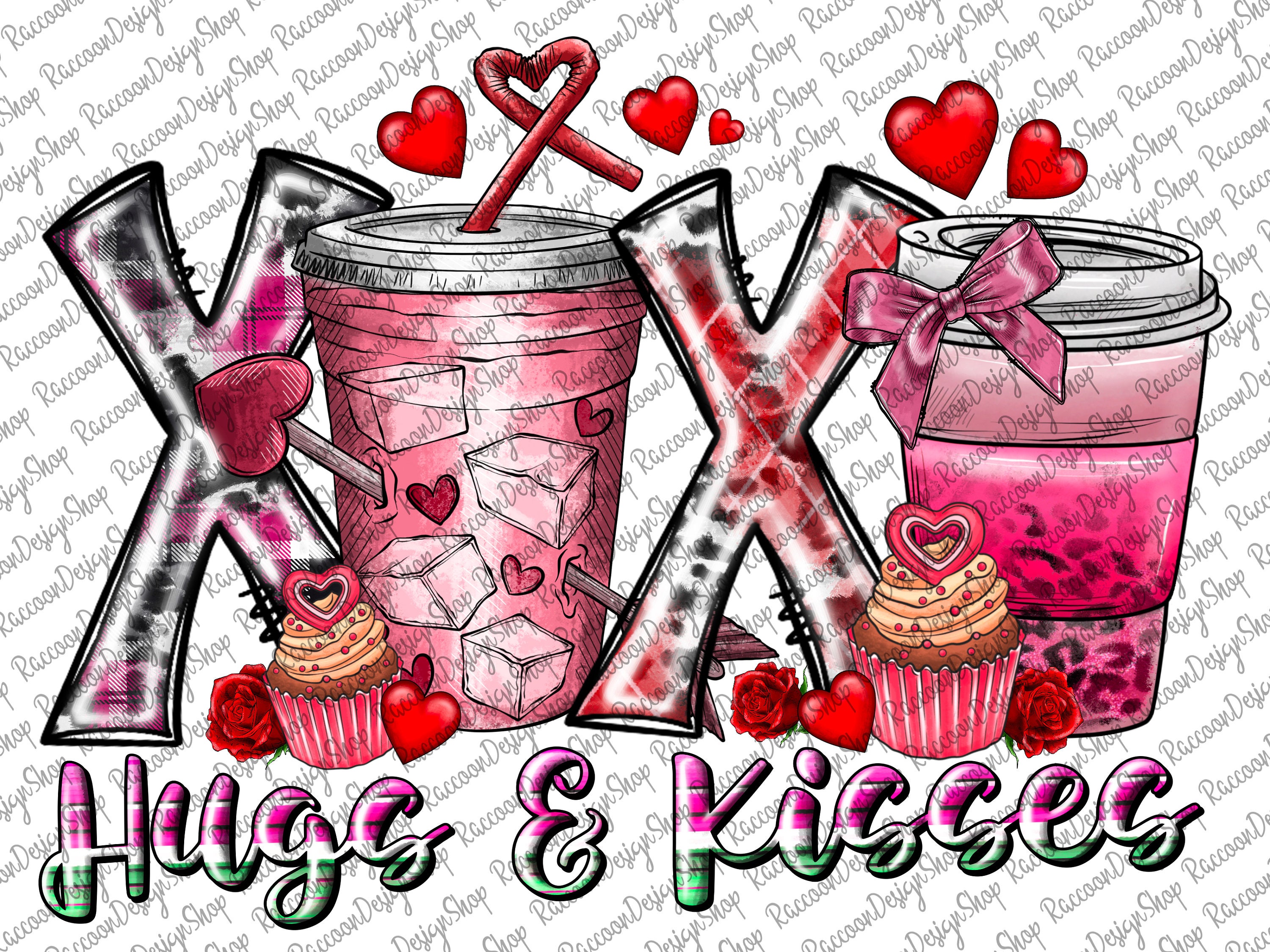 Xoxo Hugs and Kisses Pngvalentine Drinks Pngcoffee - Etsy