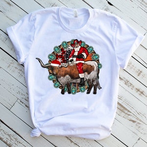 Christmas Santa, Longhorn Christmas, Merry Christmas, Sublimation ...