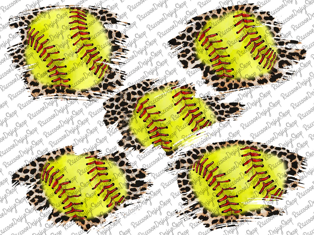 Softball Leopard Patch, Softball Patches Sublimation Png Bundle ...