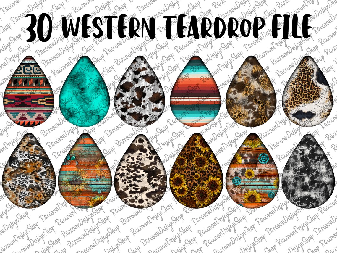 Western Teardrop Earring Western Design Western Png - Etsy
