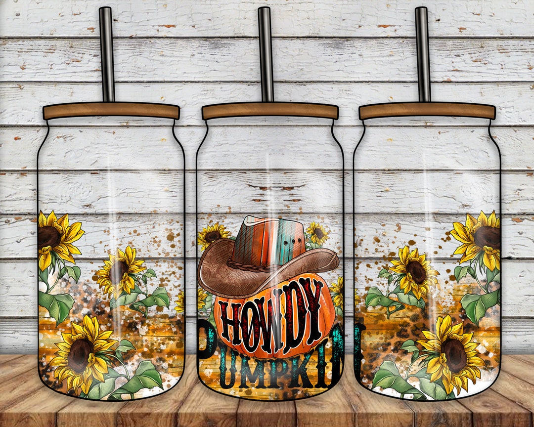 Western Howdy Can Glass Wrap Png, Cowboy Ghost Libbey Glass Png,howdy ...