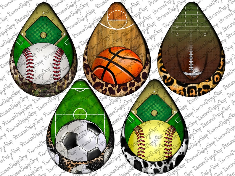 Western Sport Earrings Teardrop Bundle Png, Sport Teardrop Png, Sport ...