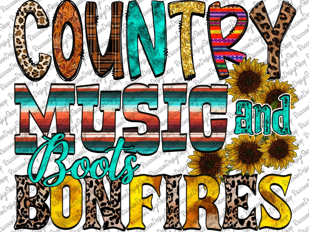 Country Music Boots and Bonfires, Country Music PNG, Country Music Png ...