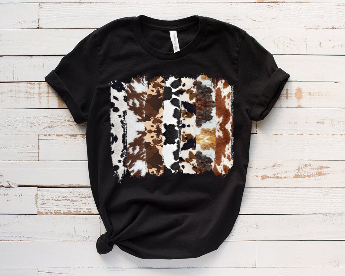 Cowhide Brushstrokes Cowhide Sublimation Design Cow Merry & - Etsy