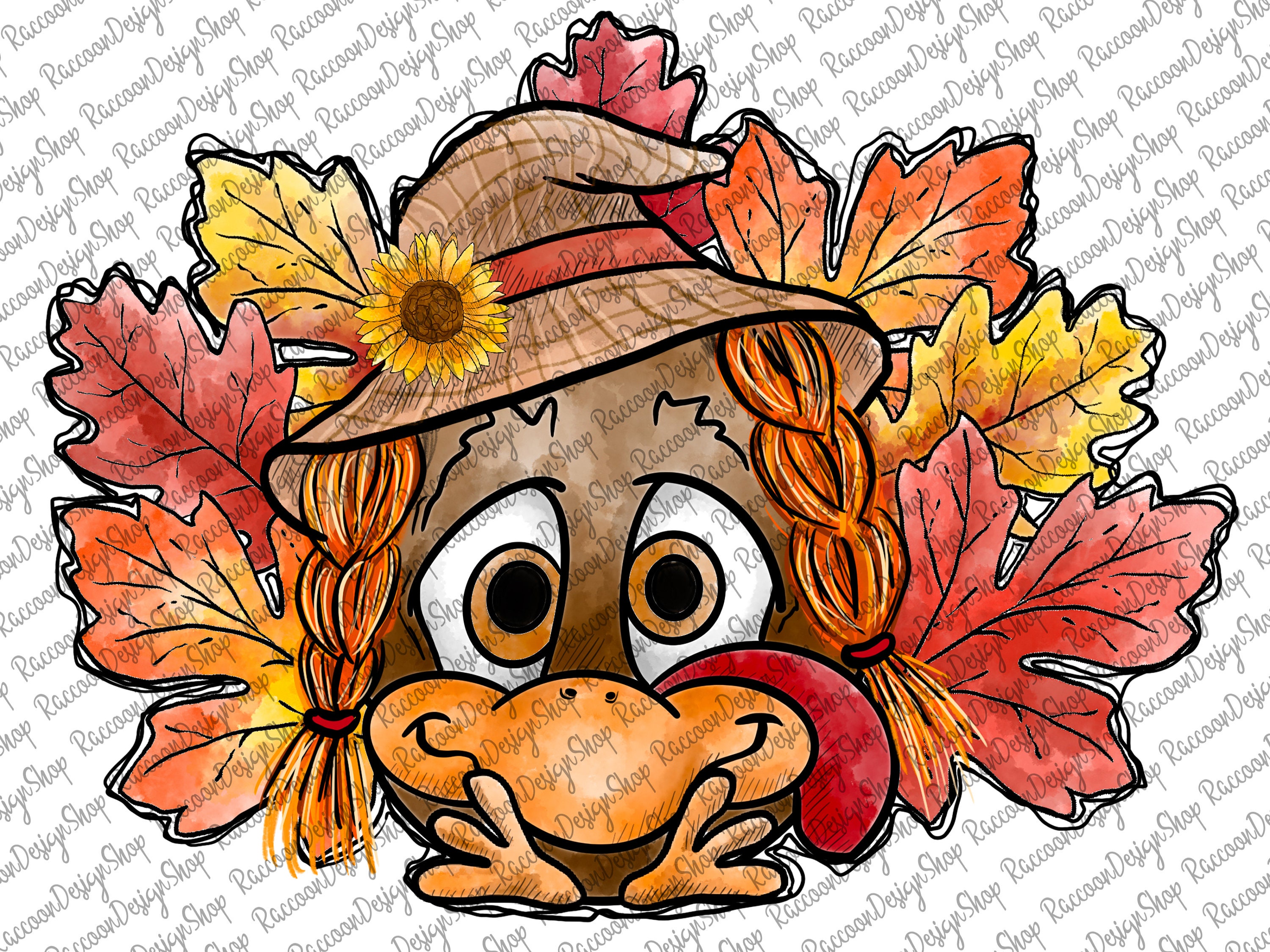 Cute Turkey Girl PNG Gobble PNG Thanksgiving Sublimation - Etsy