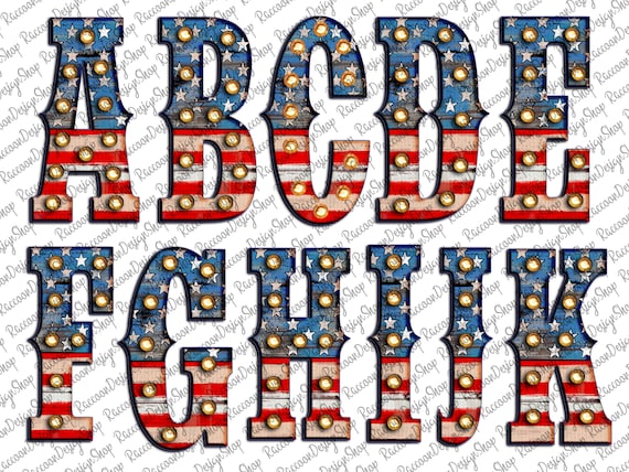 American Alphabetfont Letters Marque Alphabetwestern - Etsy
