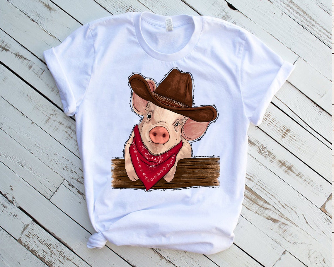 Cowboy Pig PNG Cute Pig Sublimation Designsfunny Pig - Etsy
