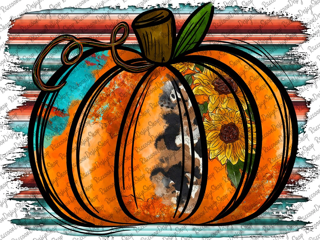 Pumpkin Sublimation Design, Love Fall Png, Serape, Pumpkin Png, Pumpkin ...