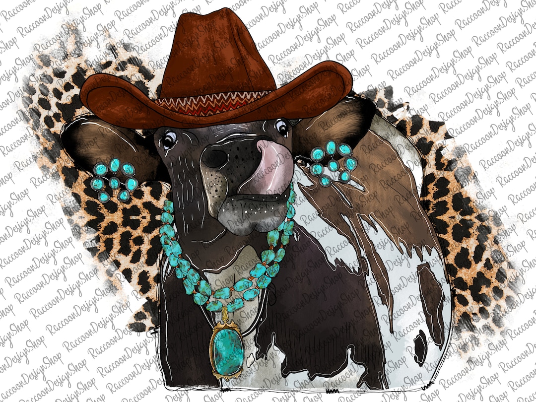 Western Cow Png, Western Design, Cow Png, Cow Leopard, Turquoise Cow ...