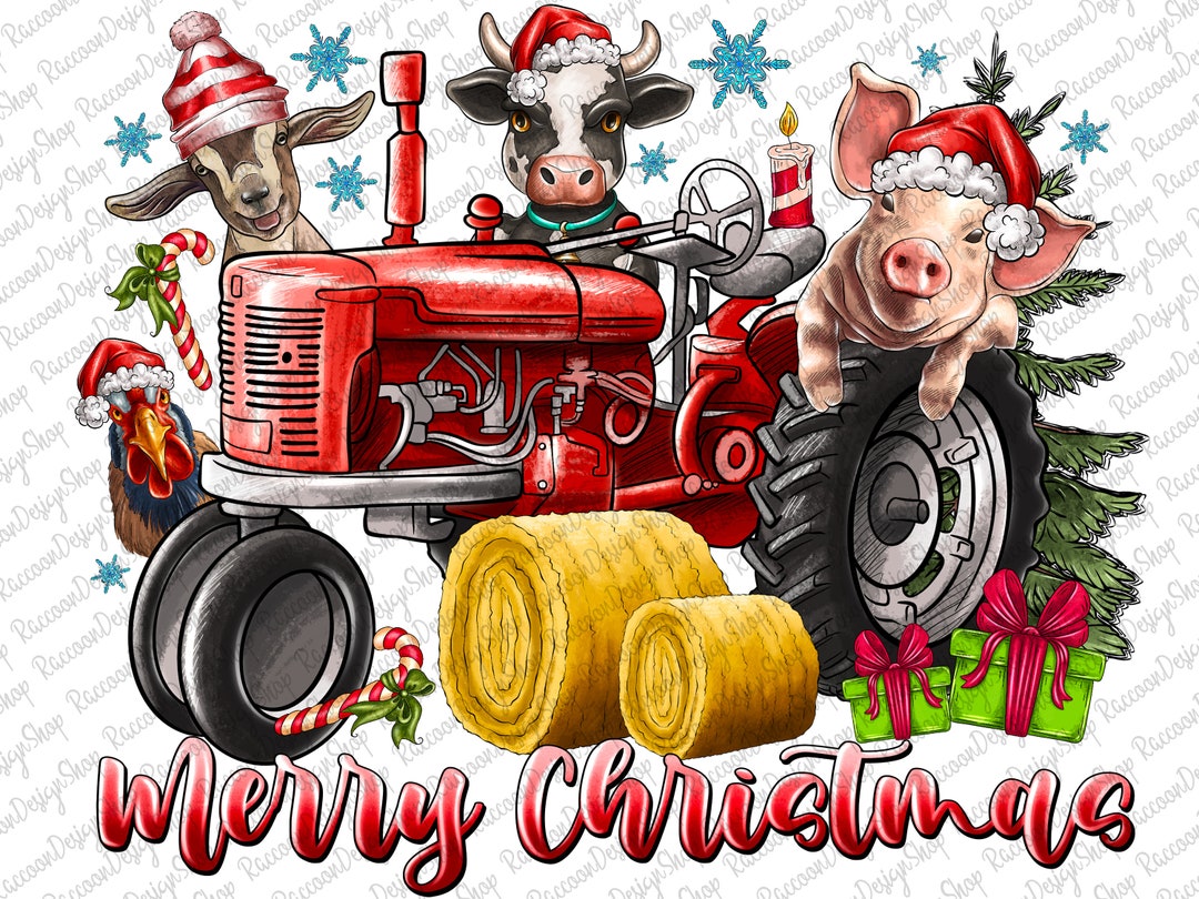 Merry Christmas Farm Animals Png, Christmas Animals, Digital Download ...