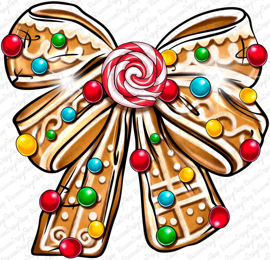Christmas Coquette Bow Png,christmas Sublimation Designs,gingerbread ...