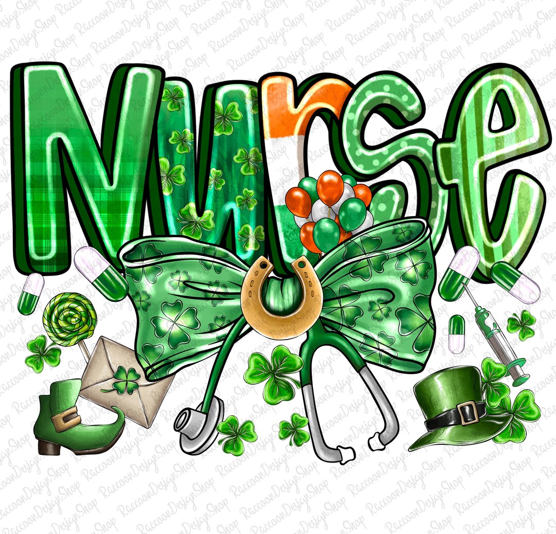 St. Patrick's Day Nurse Png Sublimation Design, St. Patrick's Day Png ...