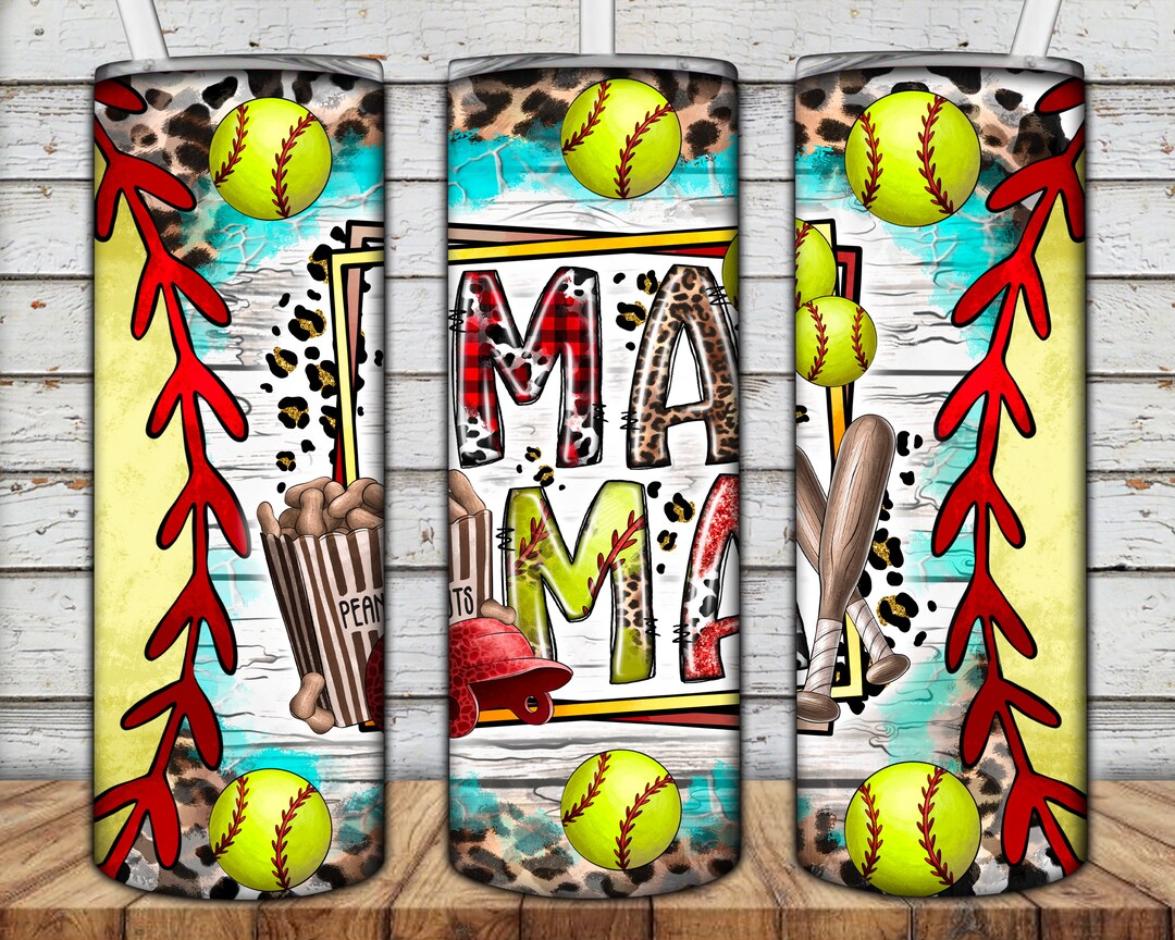 Softball Sublimation Tumbler Designs Softball,20oz Skinny Tumbler Wraps ...