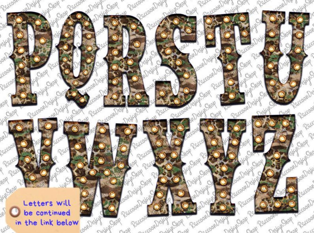 Camo Alphabet,font Letters,camouflage Alphabet,camouflage Letters ...