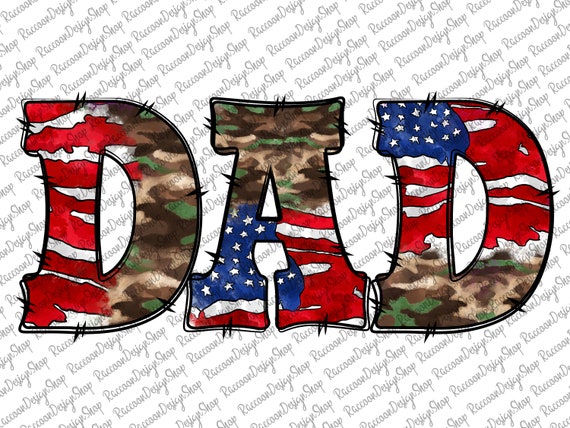 Dad Camouflage With American Flag American Dad Father's - Etsy