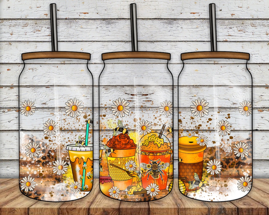 Bee Libbey Cup Png Sublimation,bee Drink 16oz Libbey Cup Png,bee Glass ...